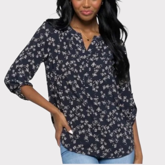 41 Hawthorn Tops Stitch Fix 4 Hawthorn Morey Split Neck Blouse Navy